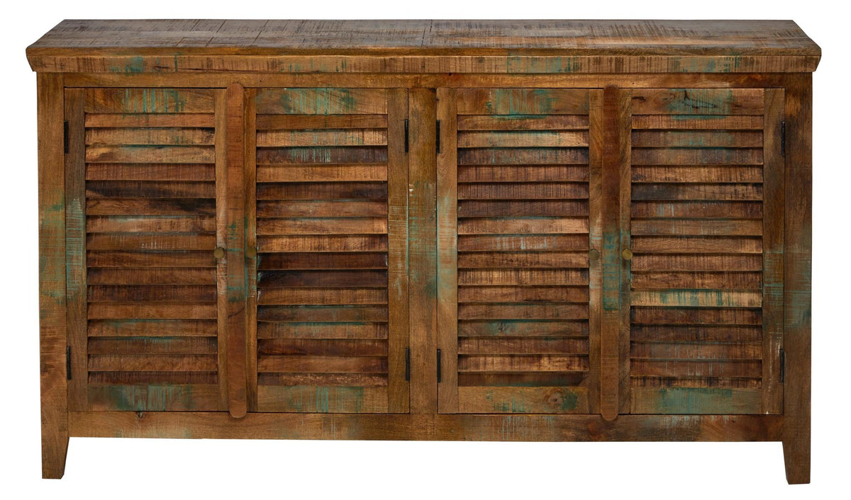SAWAN LOUVRE 4DR CABINET — Urban Decor Warehouse