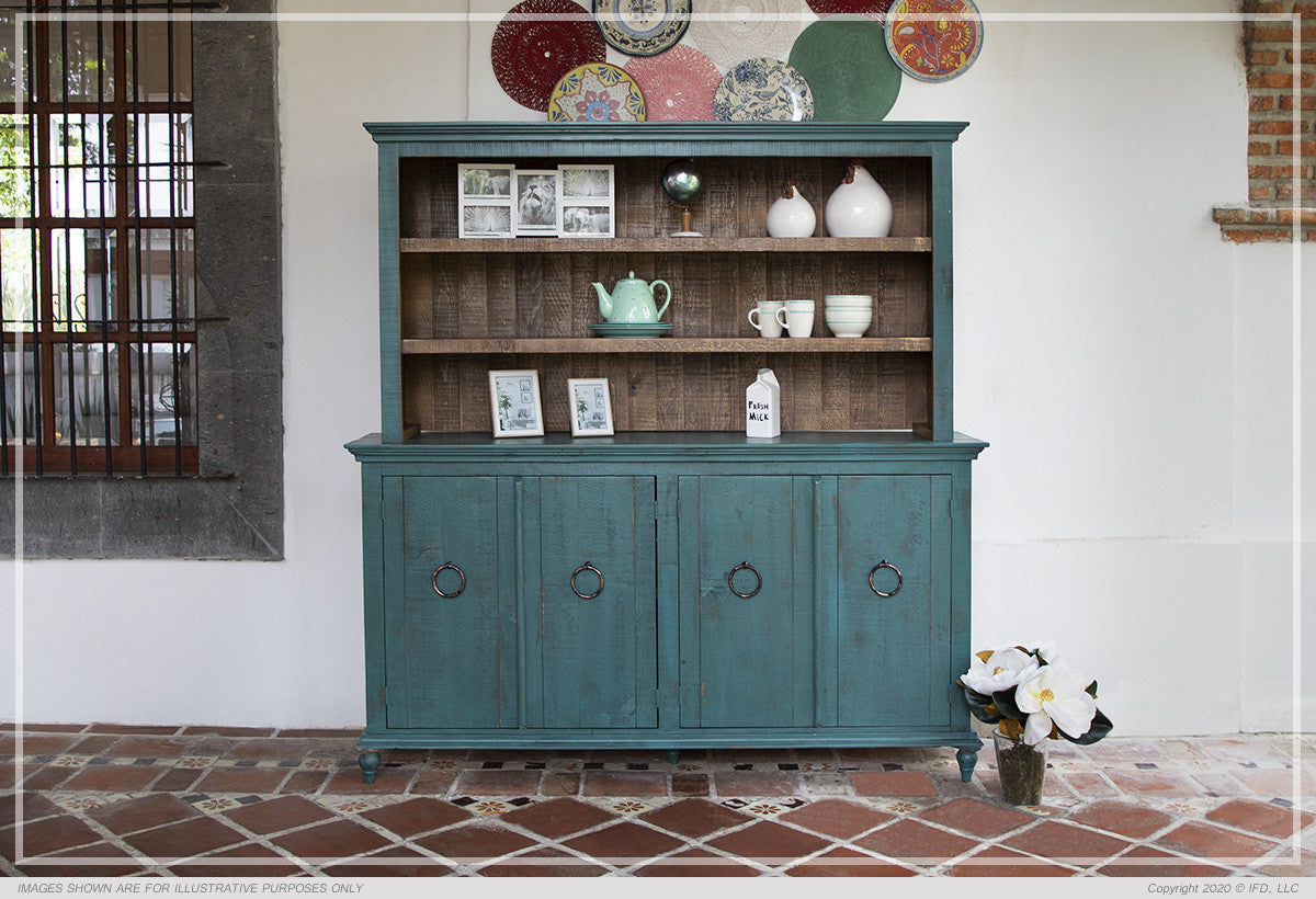 9901 Capri Green Server/Hutch Set — Urban Decor Warehouse